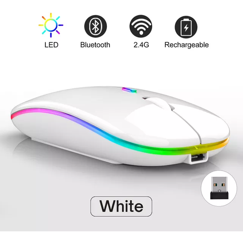 Беспроводная мышь с LED подсветкой для компьютера, ноутбука и пк / Ультратонкая бесшумная мышка с встроенным аккумулятором / Bluetooth