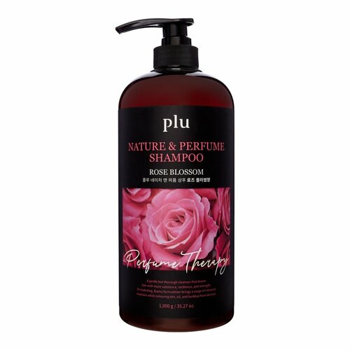 Парфюмированный шампунь для волос женский Корея PLU очищающий, увлажняющий с ароматом розы 1000 мл