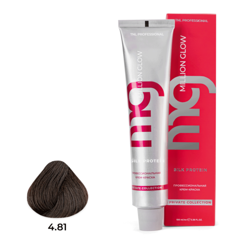 TNL MILLION GLOW PRIVATE COLLECTION SILK PROTEIN крем-краска для волос 4.81 100МЛ
