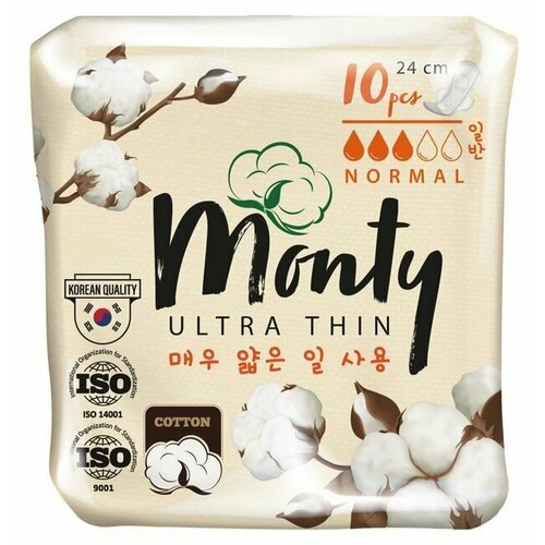 Monty, Прокладки гигиенические Ultra Thin Normal 24см, 10 шт
