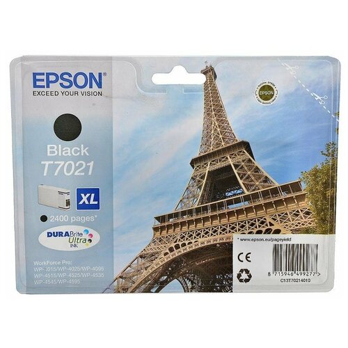 Картридж Epson C13T70214010, 2400 стр, черный