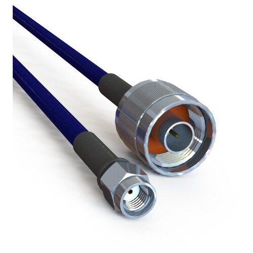 Коаксиальный кабель с разъемами N-male(N-111F) и RP-SMA-male(S-A111F), RG-58, 5 метров