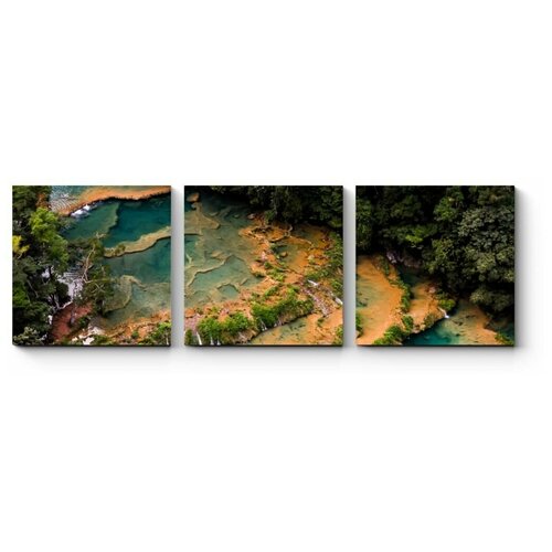 Модульная картина Кристально чистая река в Гватемале140x47
