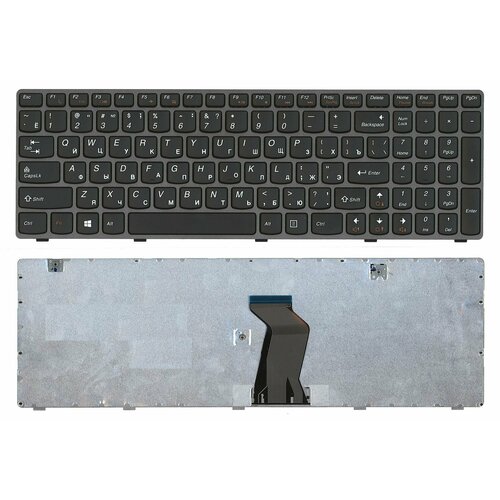Клавиатура для ноутбука LENOVO V580C черная с серой рамкой