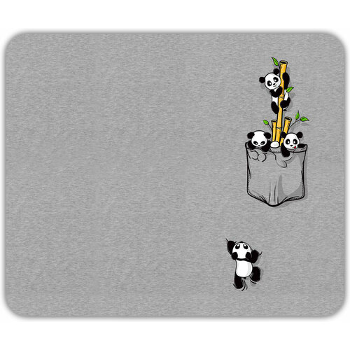 Коврик для мыши "Панды в кармашке" (24 x 20 см x 3 мм)