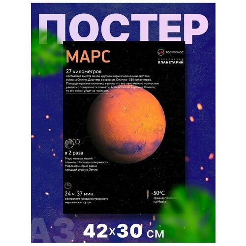 Постер плакат астрономия "Планеты вселенной" А3,42х30см