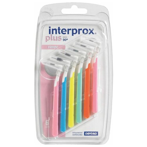 Зубной ершик InterProx Plus mix 0.6-1.5, розовый / синий / желтый / зеленый / оранжевый, 6 шт.