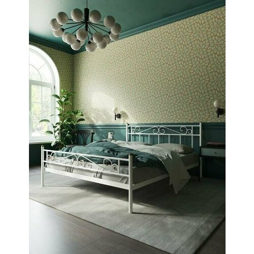 Кровать "Франческа" с изножьем | 140х200 | ноги металл | цвет Белый |