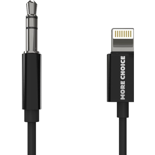 Аудиокабель AUX 3.5mm Lightning 8-pin 1м More choice UK22i (Black)