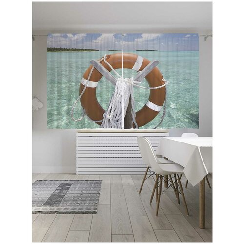 Классические шторы JoyArty "Морской причал", серия Oxford DeLux, 2 полотна 145x180 см