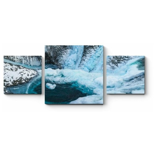 Модульная картина Водопад в плато Путорана 160x69
