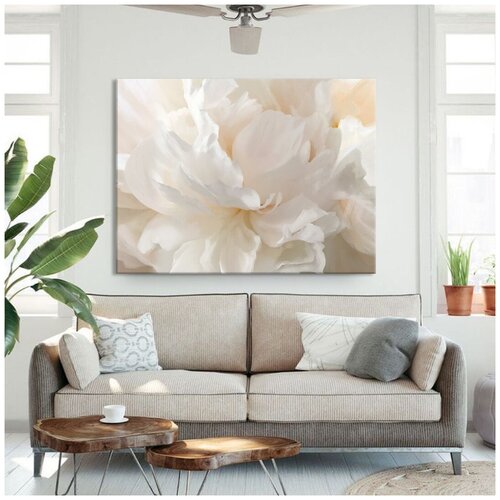 Картина интерьерная на холсте Art. home24 Нежные белые пионы, 80 x 120