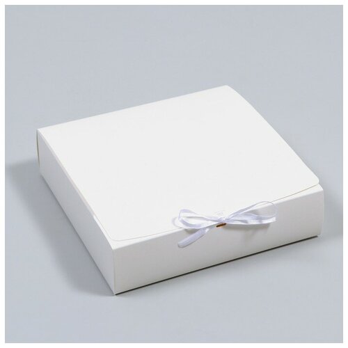 Коробка складная, белая, 24 х 24 x 6 см(5 шт.)