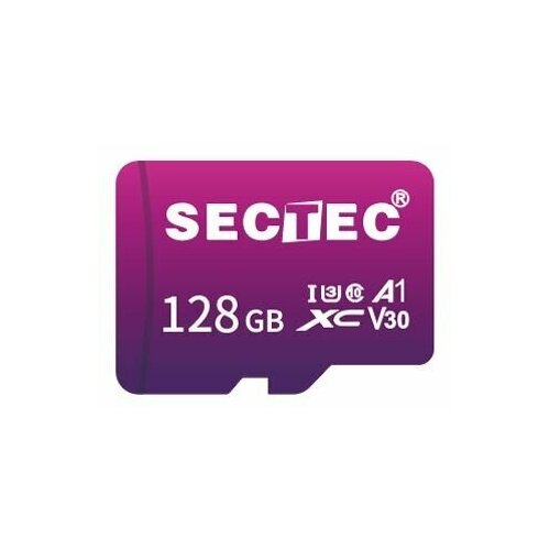 Карта памяти 128ГБ microSD SECTEC для камер видеонаблюдения UHS-I Speed Class U3 V60 A1(Тайвань)