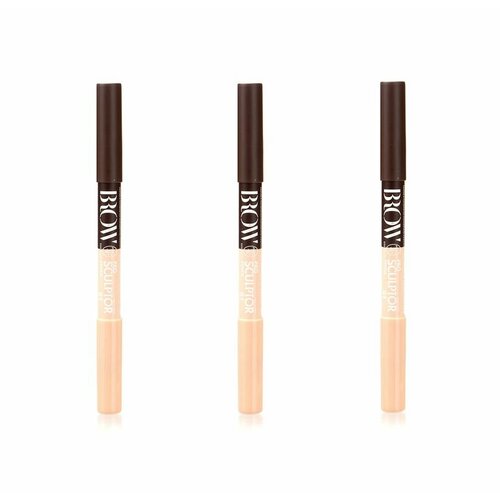 Triumf Карандаш для бровей двухсторонний Brow Pro Sculptor, тон 01, 3 шт
