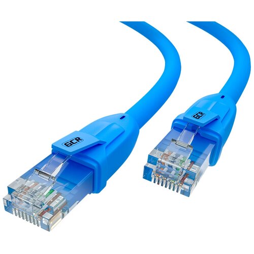 GCR Патч-корд прямой 0.75m UTP кат.6, синий, 24 AWG, литой, ethernet high speed, RJ45, T568B