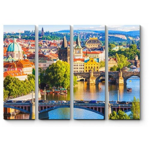Модульная картина Старый город летним днем, Прага 60x45