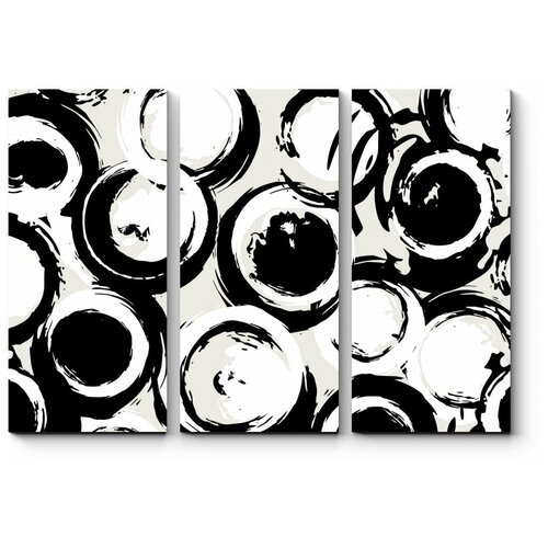 Модульная картина Белое в черный горошек 140x100