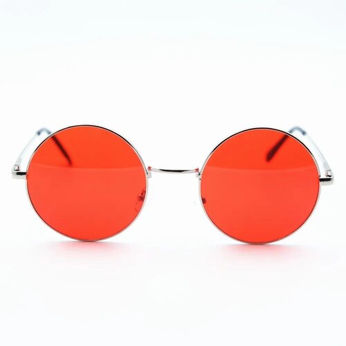 Солнцезащитные очки , серебряный, красный