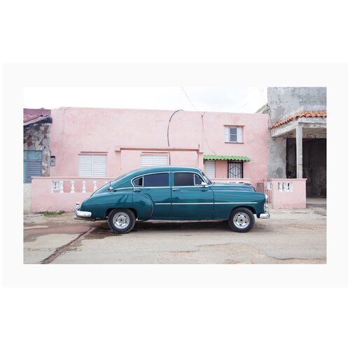 Постер / Плакат / Картина Кубинский автомобиль 90х120 см в подарочном тубусе