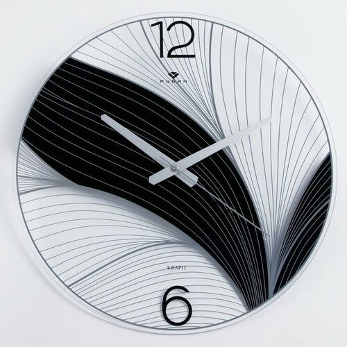 Часы настенные, интерьерные "Черный лотос", бесшумные, d-39 см
