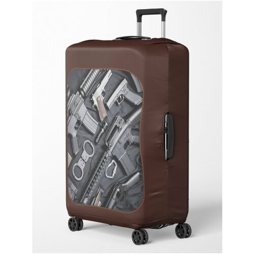Чехол для чемодана , размер S, коричневый, черный
