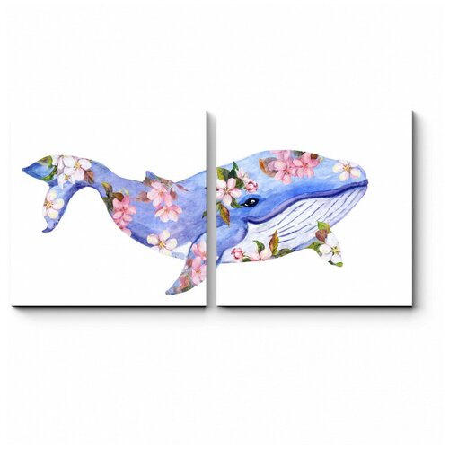 Модульная картина Весенний кит 150x75