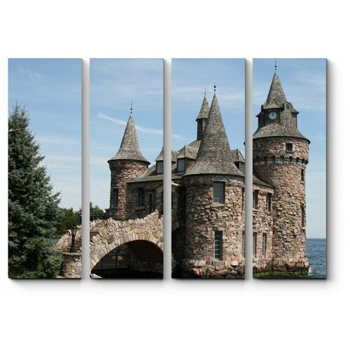 Модульная картина Каменный замок со рвом и мостом130x98