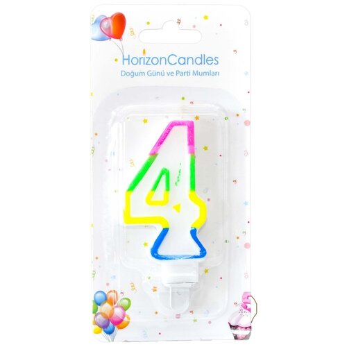 Свеча для торта цифра 5 разноцветная HorizonCandle 1 шт
