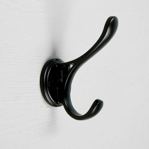 Крючок мебельный CAPPIO UNIQ, двухрожковый, цвет черный