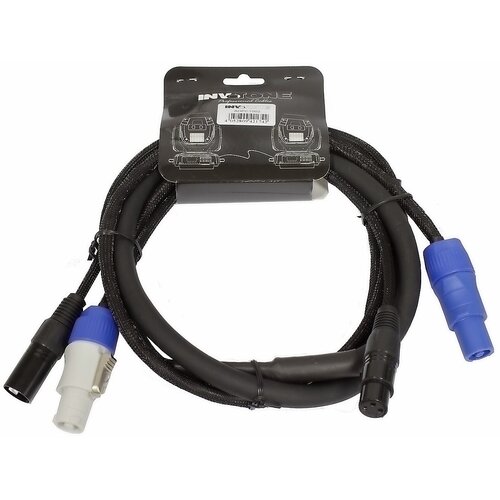 Invotone ADPC1002 кабель смежный 3х1.5мм & 2х0.22мм PowerCon in/out XLR DMX in/out 2 м