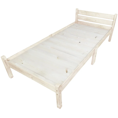 Кровать односпальная Классика Компакт сосновая со сплошным основанием, без покраски, 80х200 см