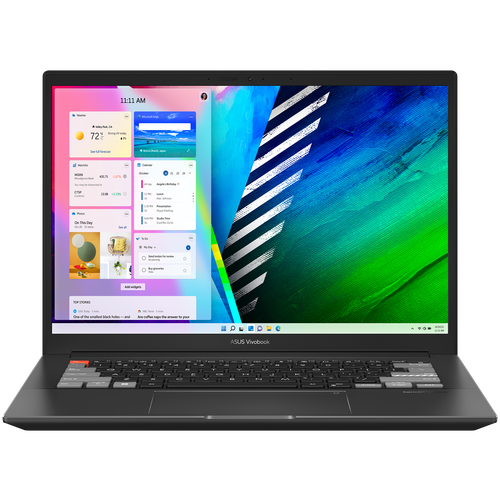 14" Ноутбук ASUS Vivobook Pro 14 OLED M7400QE-KM117 2880x1800, AMD Ryzen 7 5800H 3.2 ГГц, RAM 16 ГБ, DDR4, SSD 512 ГБ, NVIDIA GeForce RTX 3050 Ti, без ОС, RU, 90NB0V51-M004H0, черный