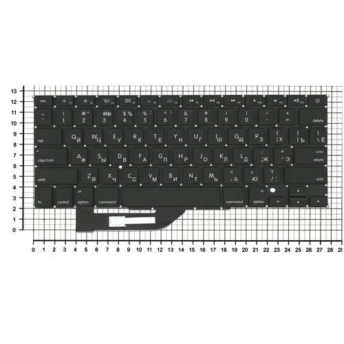 Клавиатура для ноутбука Apple MacBook Pro A1398 Retina 15" черная, плоский Enter