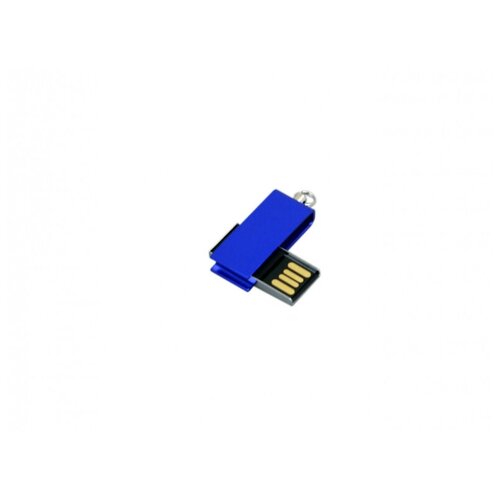Металлическая флешка с мини чипом в цветном корпусе (128 Гб / GB USB 2.0 Синий/Blue minicolor1 для гравировки логотипа)