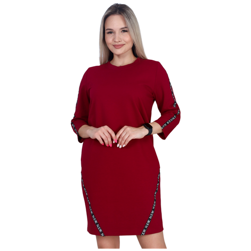 Платье Elena Tex, размер 46, бордовый