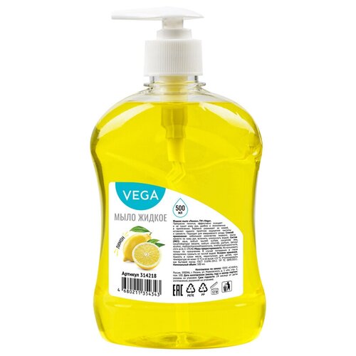VEGA Мыло жидкое Лимон, 24 шт., 500 мл