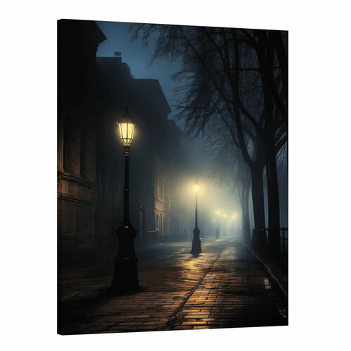 Интерьерная картина 50х70 "Мрачная улица"