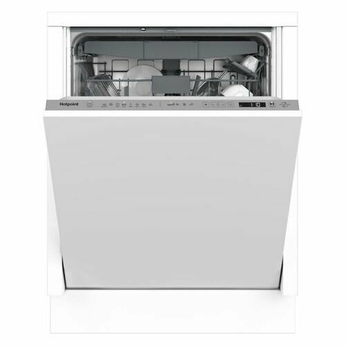 Встраиваемая посудомоечная машина HOTPOINT HI 5D84 DW, полноразмерная, ширина 59.8см, полновстраиваемая, загрузка 15 комплектов, белый