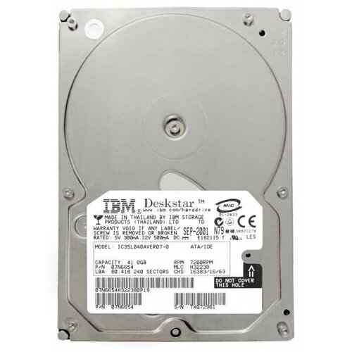 Жесткий диск Dell IC35L040AVER07-0 41Gb 7200 IDE 3.5" HDD
