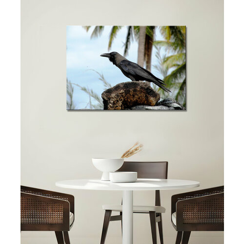 Картина - Ворон, черный ворон, ворон на дереве (11) 30х40