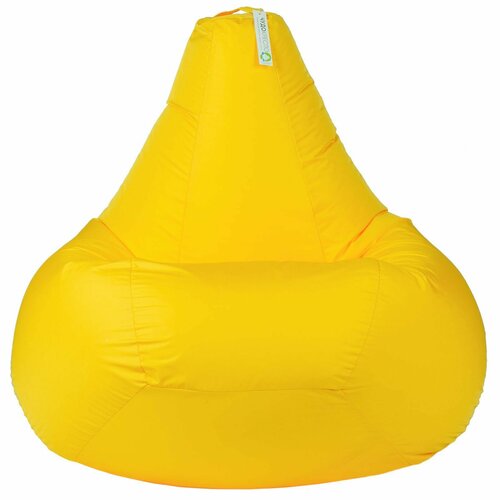 Кресло-мешок Груша Нейлон желтый 140х90 размер XXXL, Чудо Кресло, ручка, люверс, молния, непромокаемый пуфик мешок для дома, для улицы