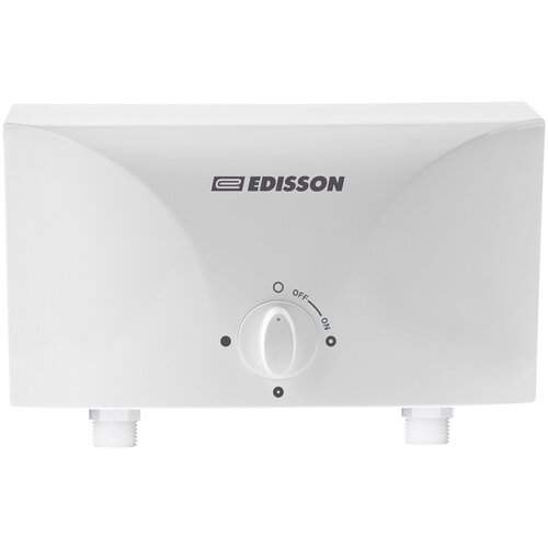 Проточный электрический водонагреватель Edisson Viva 5500, душ, белый