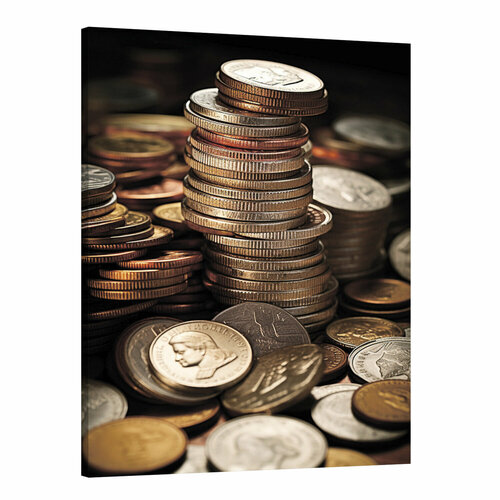 Интерьерная картина 50х70 "Монеты"