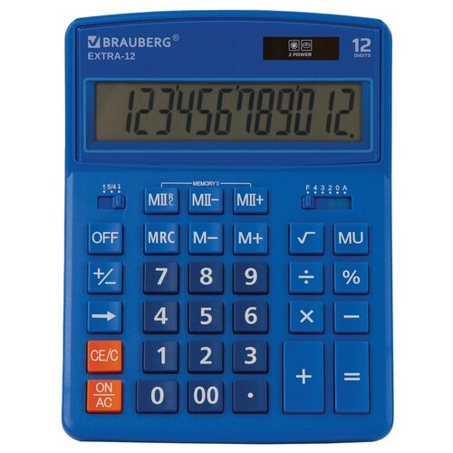 Калькулятор бухгалтерский BRAUBERG Extra-12, синий