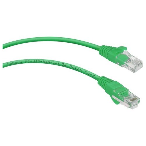 Патч-корд Cabeus U/UTP PC-UTP-RJ45-Cat.5e-0.5m-GN категория 5е, 2xRJ45/8p8c, неэкранированный, зеленый, PVC, 0.5м