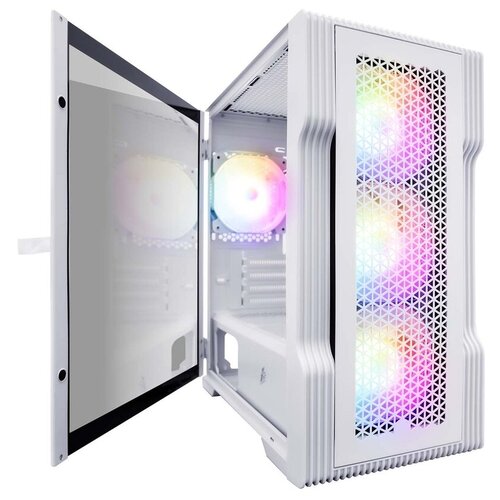 Корпус игровой 1STPLAYER TRILOBITE T3 White, mATX, TG, 4x 120mm LED fans inc.