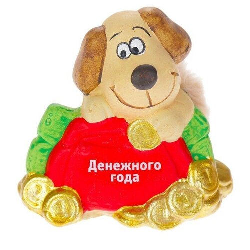 Керамика фигурка "Пёс с кошельком" 7х4,5х6,5 см