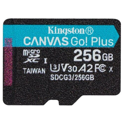 Карта памяти Kingston microSDXC 256 ГБ Class 10, V30, A2, UHS-I U3, R/W 170/90 МБ/с, черный