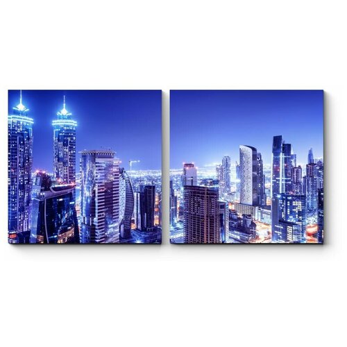 Модульная картина Дубай в сиянии ночных огней 160x80